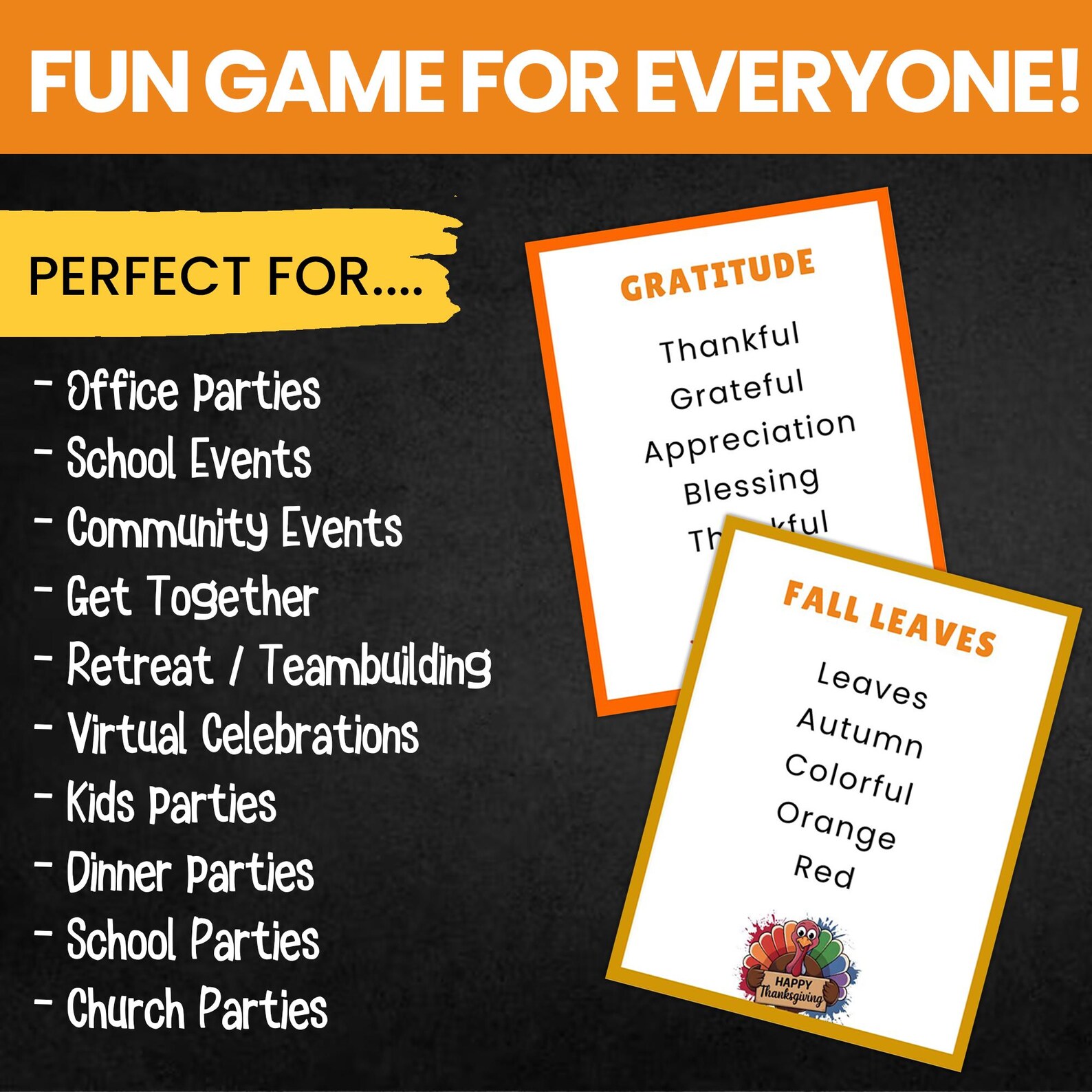 Thanksgiving Taboo Game Cards, Party Game, Printable Thanksgiving ...