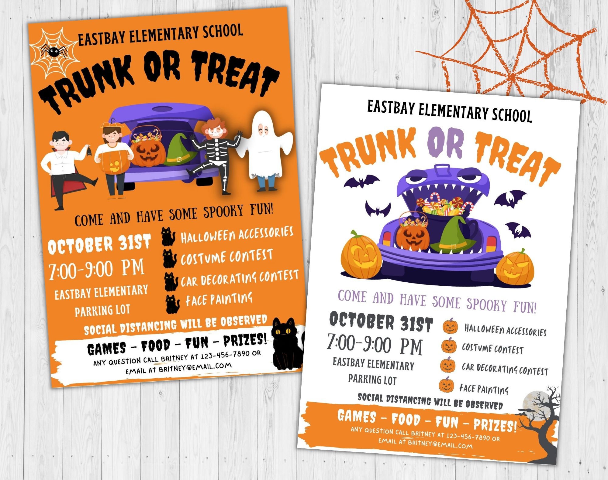 Editable Trunk or Treat Flyer, Halloween Invite (canva Template) - Etsy