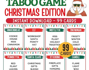 Christmas Taboo Game, Printable Holiday Game, Family Christmas Games ...