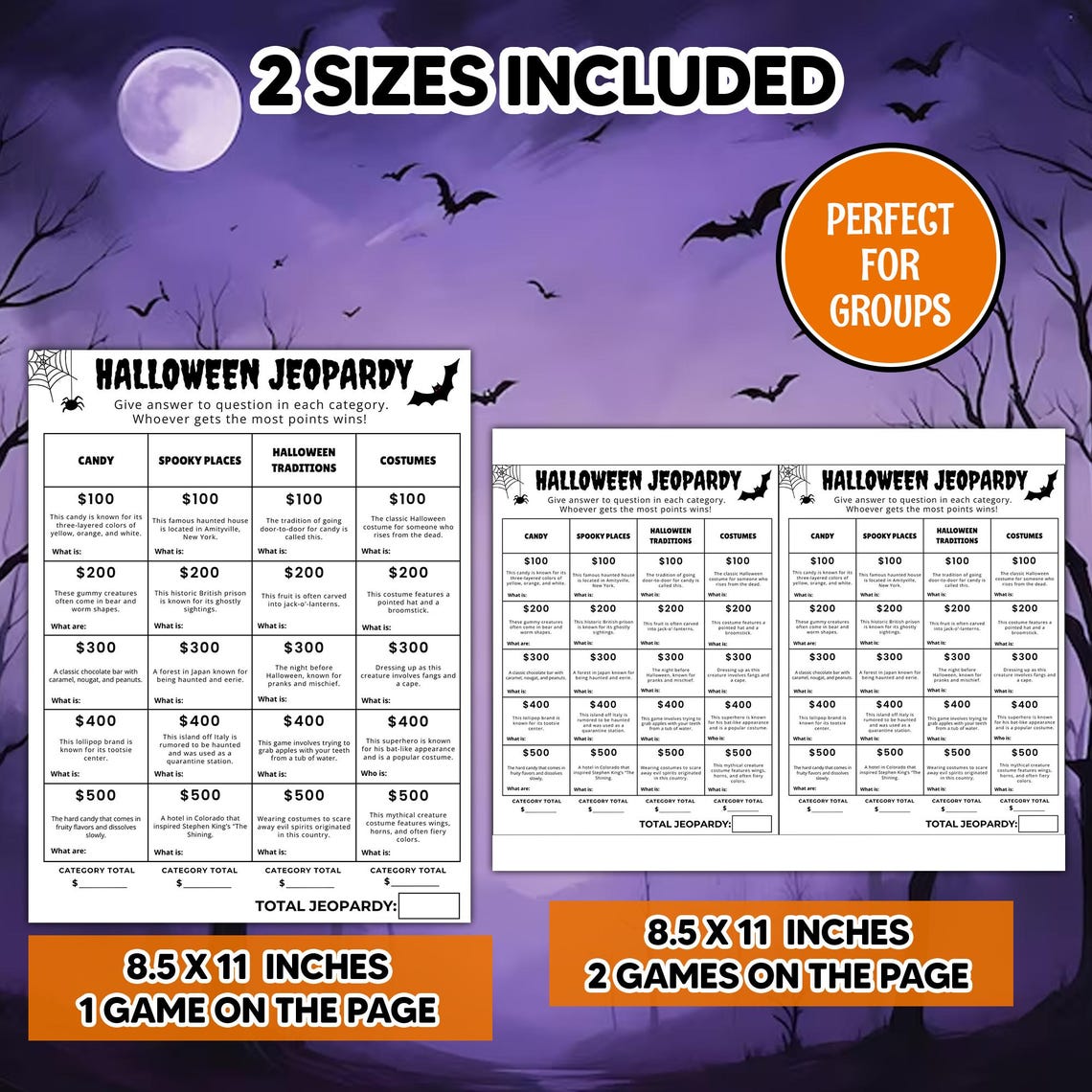 Halloween Jeopardy Game, Halloween Trivia Game, Halloween Icebreaker ...