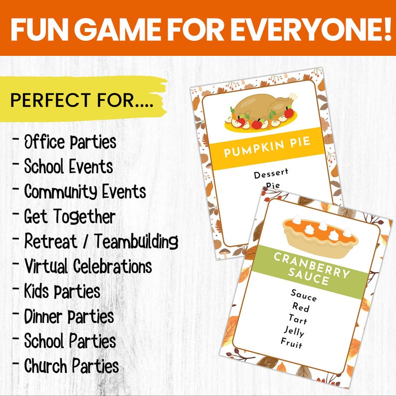 Thanksgiving Forbidden Words | Printable Thanksgiving Game ...