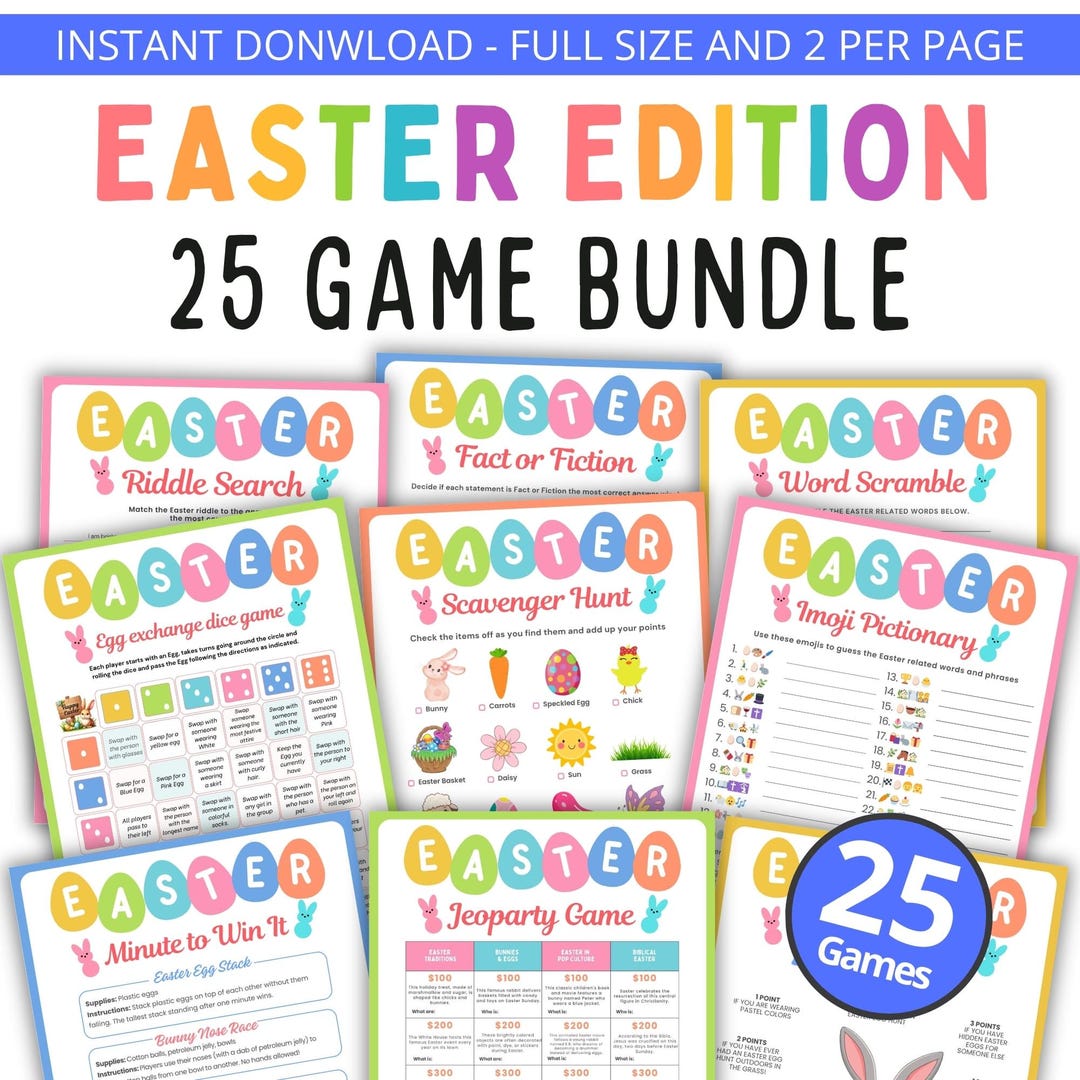 Easter Game Bundle, 25 Printable Games (digital Download) - Etsy