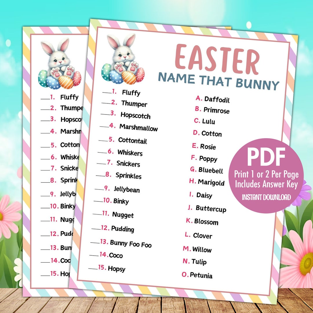 Name That Bunny Game | Easter Trivia Game | Spring Activity | Easter ...