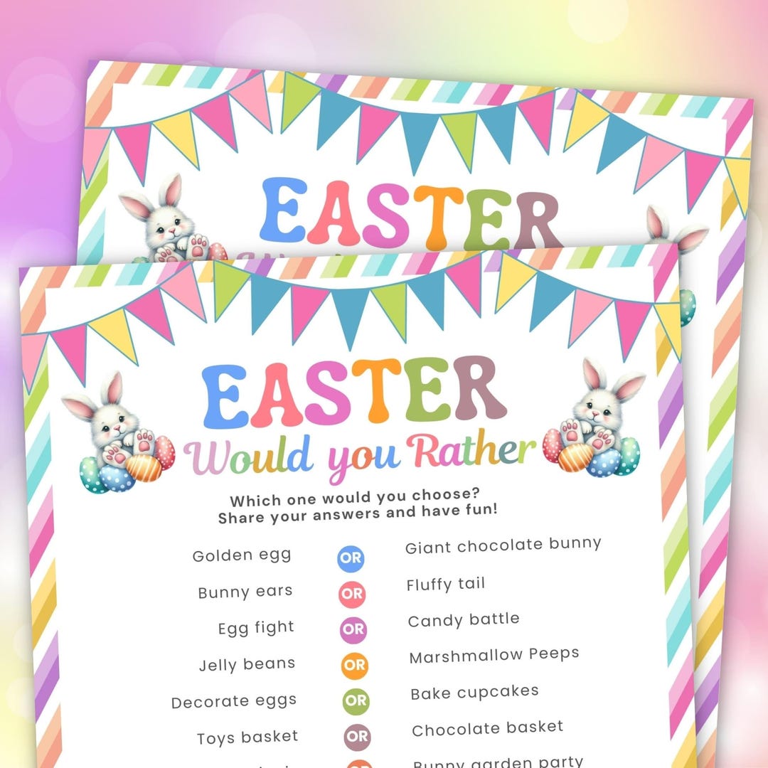 Easter Would You Rather Game Printable | Fun Easter Game for Kids ...