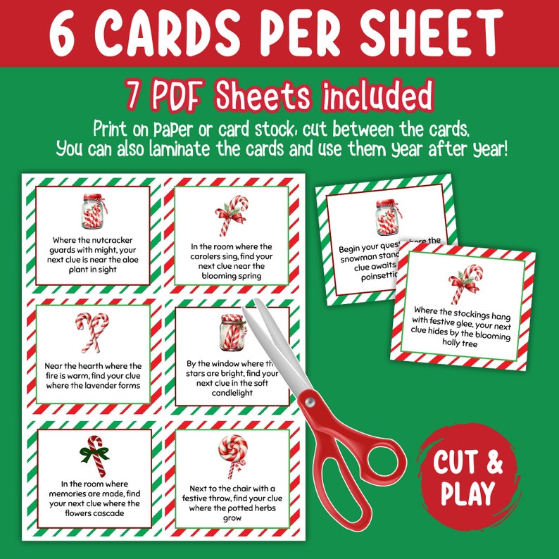 Candy Cane Treasure Hunt, Candy Cane Christmas Party Games, Christmas ...