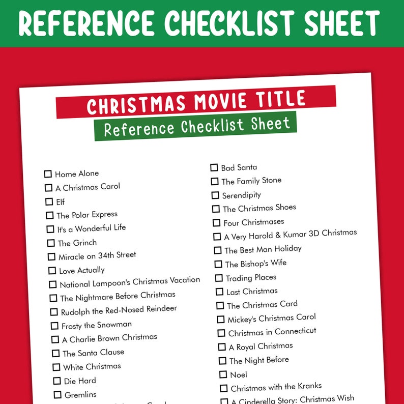 Christmas Name the Movie Game, Printable Christmas Party Game, Guess ...