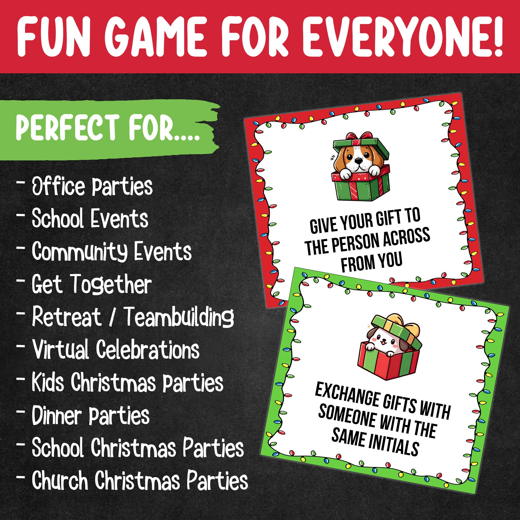 Christmas Gift Exchange Game Christmas Family Game Printable Christmas ...