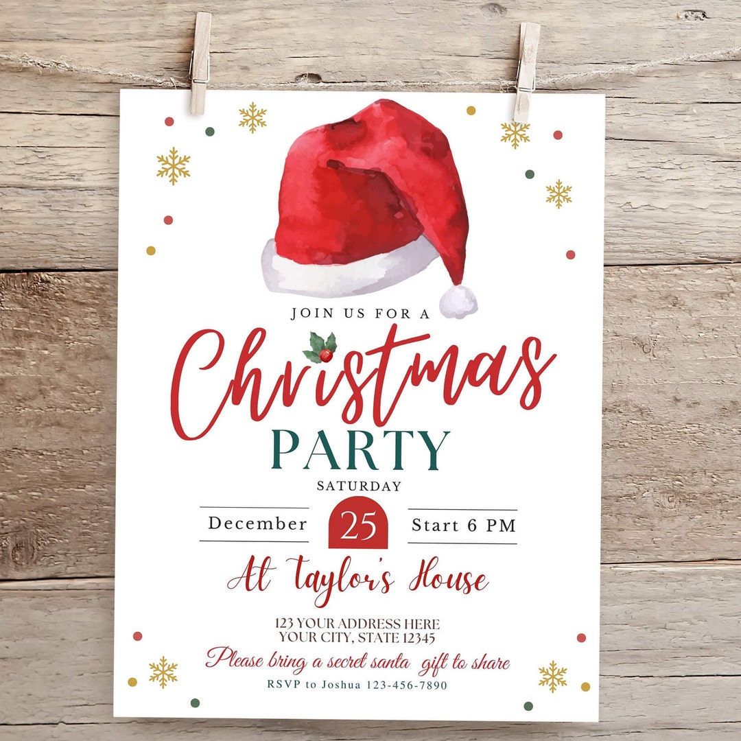 Editable Christmas Party Invitation Christmas Party Invite Christmas ...