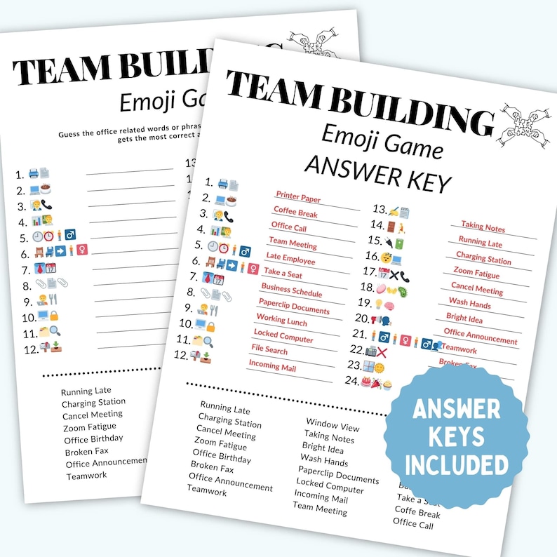 Team Building Games, 45 Office Icebreaker Activities (printable) - Etsy