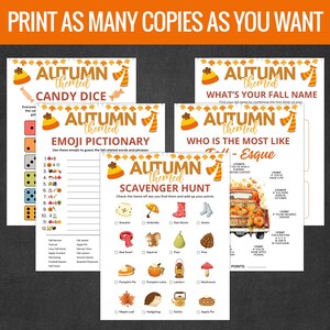 Autumn Party Games Bundle - Printable Fun for Kids and Adults - Etsy