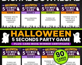 Halloween 5 Second Game | Printable Halloween Game | Halloween Party ...