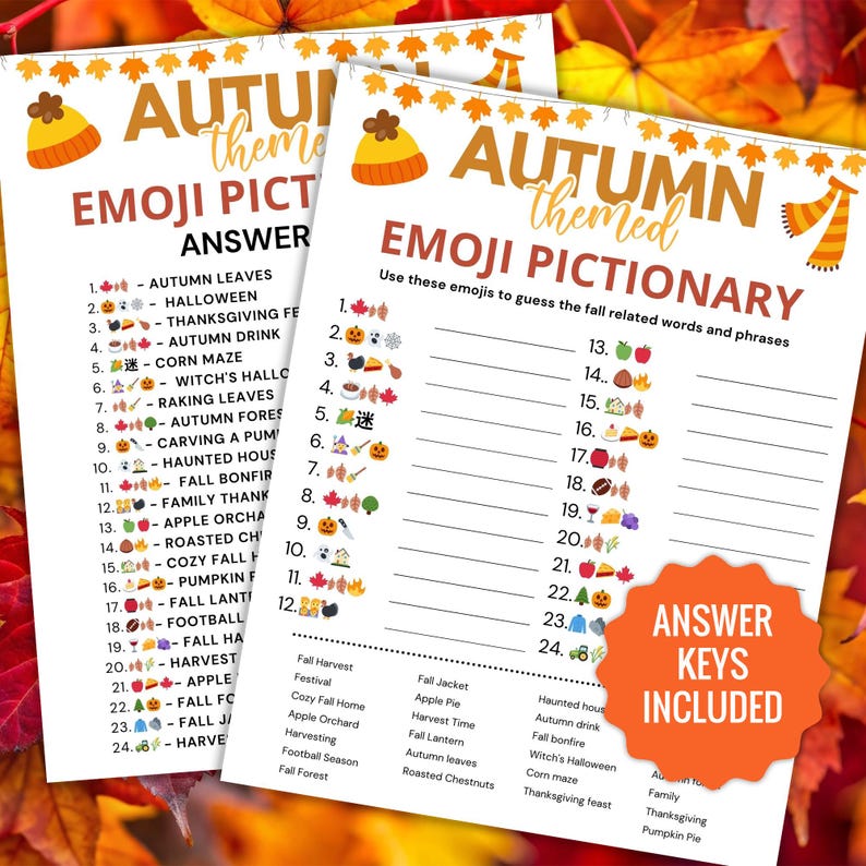 Autumn Party Games Bundle - Printable Fun for Kids and Adults - Etsy