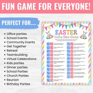 Easter Roll a Dice Game Printable | Fun Easter Game for Kids & Adults ...