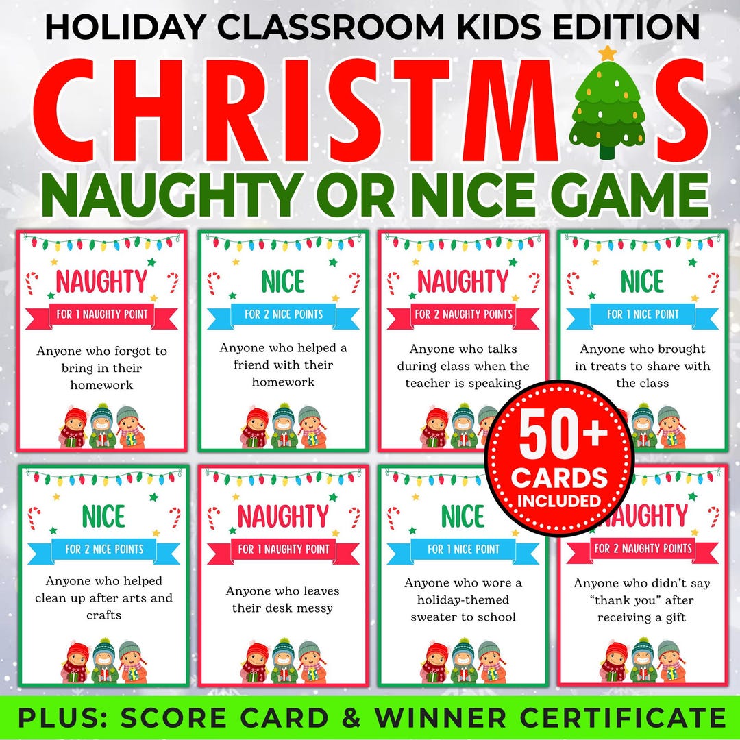 Christmas Naughty or Nice Game | Printable Party Game (PDF) - Etsy