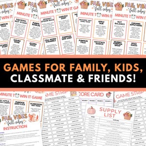 Fall Minute to Win It Games, Printable Fall Games, Autumn Party Games ...