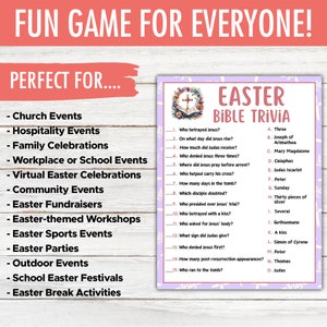 Easter Bible Trivia Printable Party Games, Easter Religious Games ...