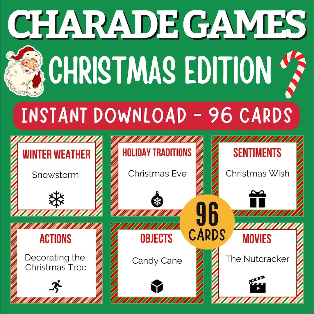 Christmas Charades | Christmas Party Game for Adults and Kids ...