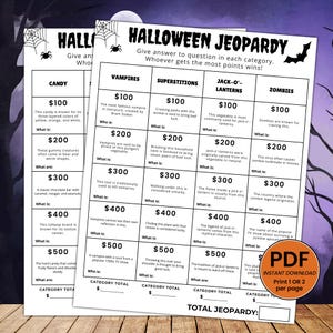 Halloween Jeopardy Game, Halloween Trivia Game, Halloween Icebreaker ...