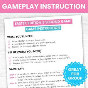 Easter 5 Second Game | Printable Easter Game | Easter Name 3 Game | 5 ...