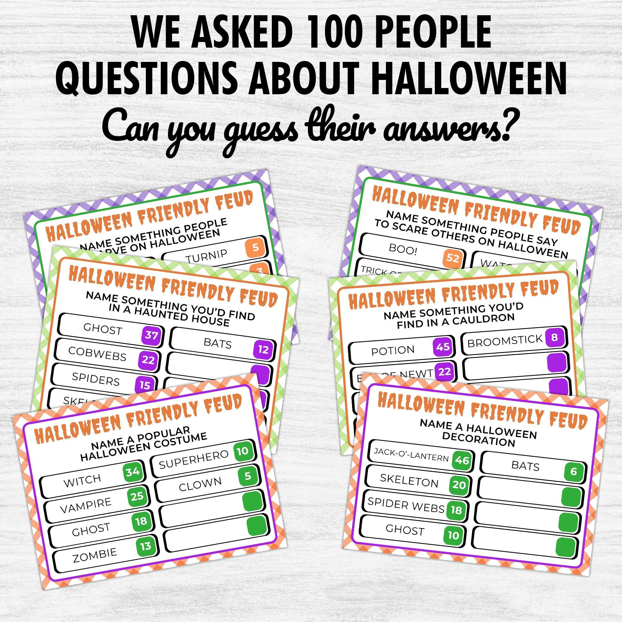 Halloween Friendly Feud Game | Office Party Halloween Game | Family ...