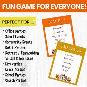 Thanksgiving Taboo Game, Printable Fall Activity, Thanksgiving Party ...