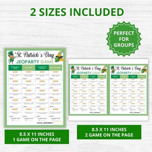 St Patricks Day Jeopardy Game, Printable Trivia (digital Download) - Etsy