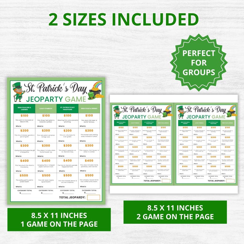 St Patricks Day Jeopardy, St Patricks Day Game. Patricks Day Trivia ...
