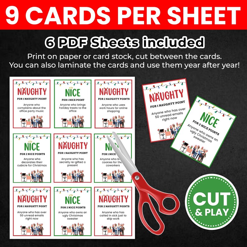 Christmas Office Party Game | Naughty or Nice Printable (digital ...