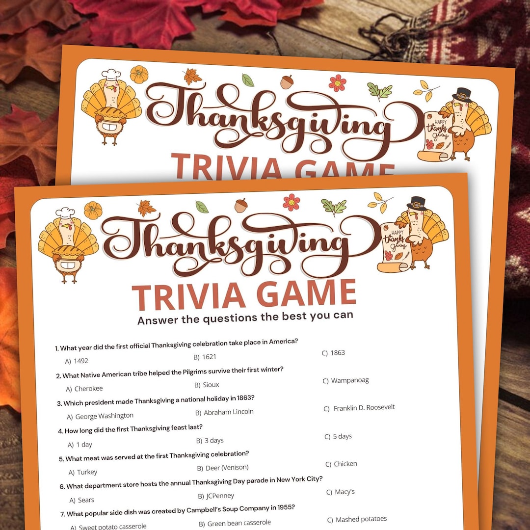 Thanksgiving Trivia Game | Friendsgiving Games | Thanksgiving Games ...