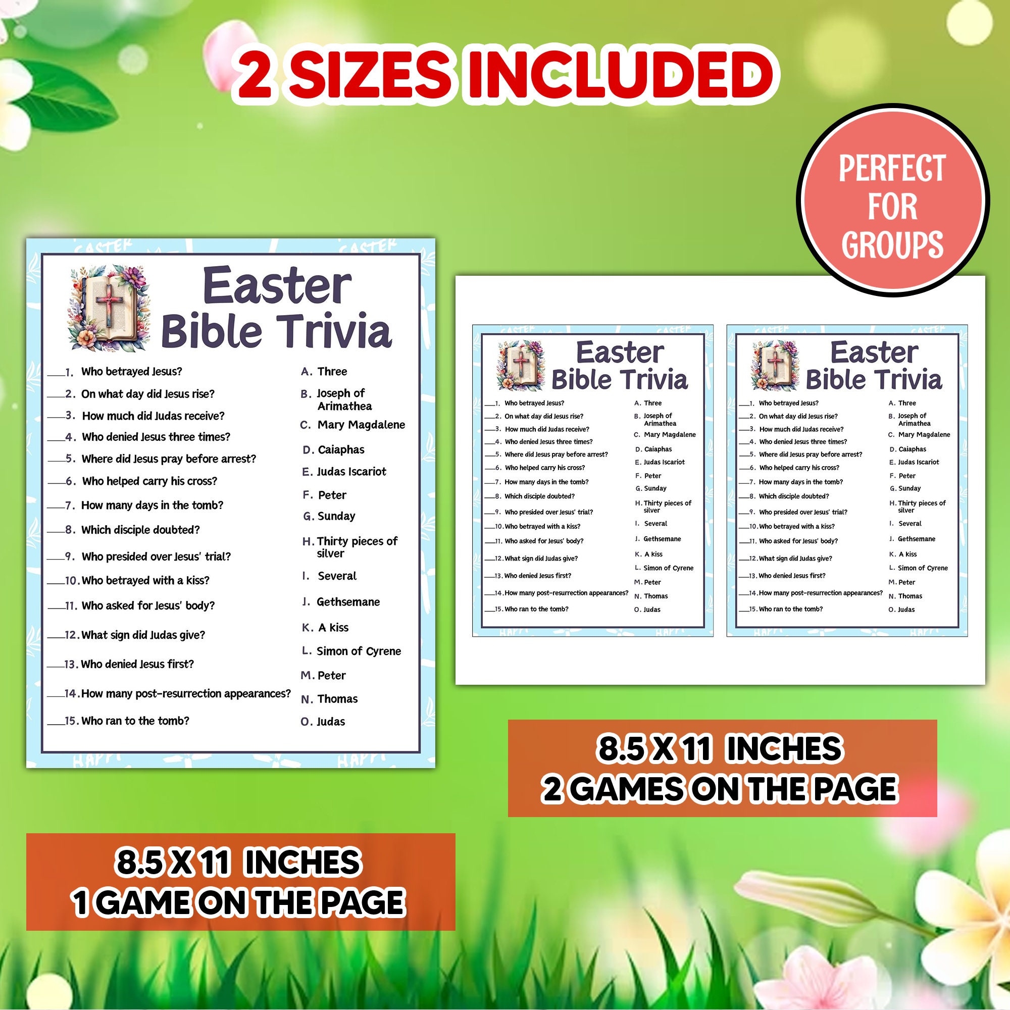 Easter Bible Trivia, Printable Party Games, Easter Family Games ...