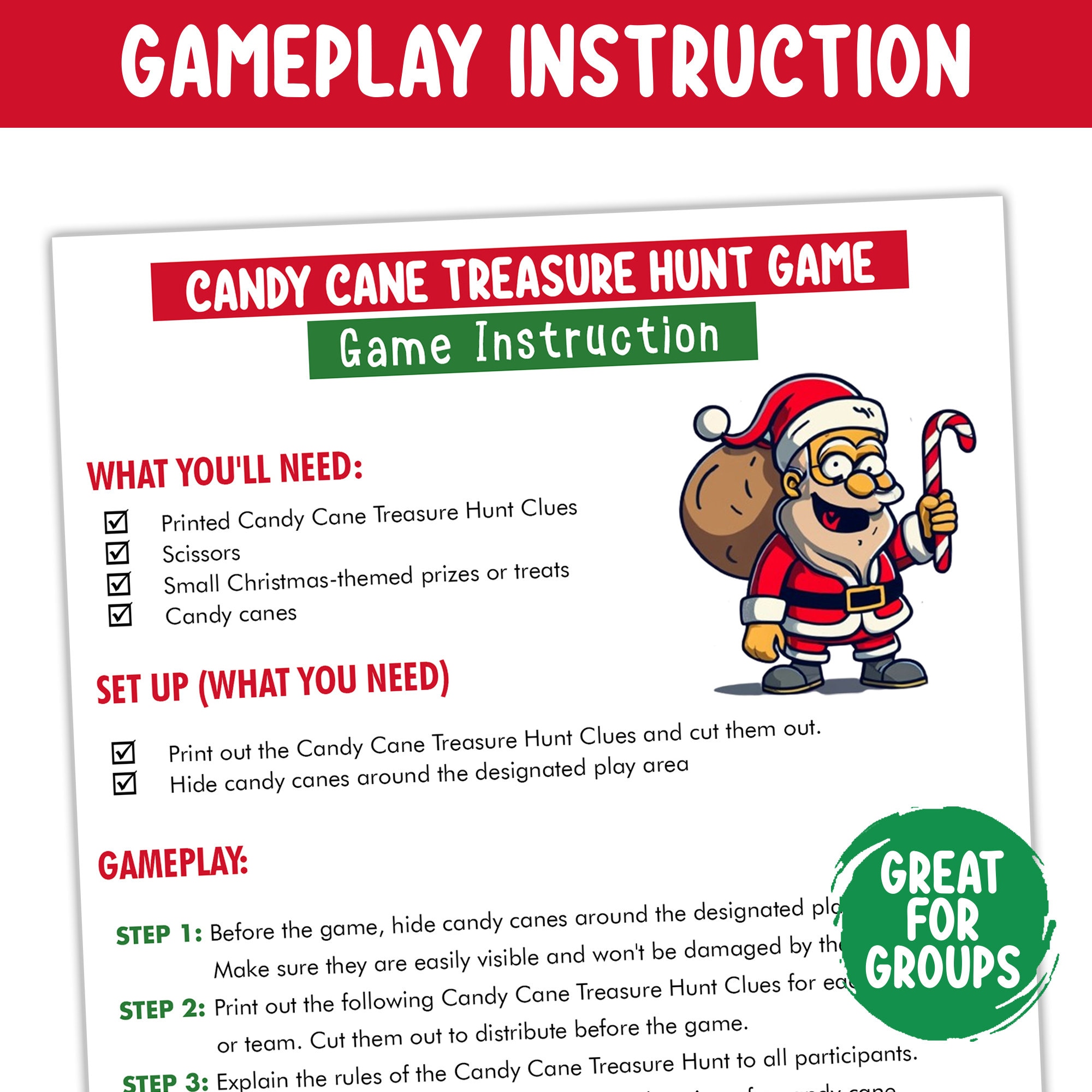 Candy Cane Treasure Hunt, Candy Cane Scavenger Hunt, Christmas Treasure ...