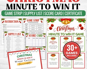 Christmas Minute to Win It Games, 50 Minute to Win It Party Games ...