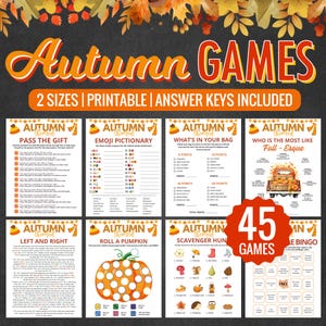 Autumn Party Games Bundle - Printable Fun for Kids and Adults - Etsy