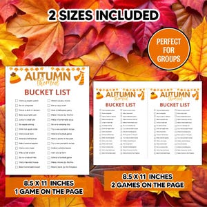 Autumn Bucket List Printable, Fall Bucket List Template, Editable Fall ...