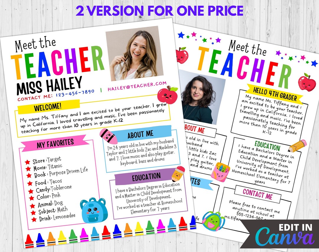 Boho Meet the Teacher Template | Editable Teacher Letter (canva ...
