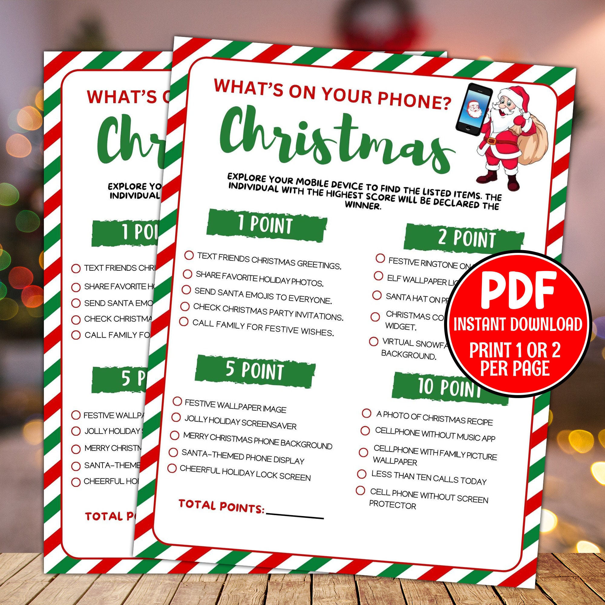 Christmas Whats on Your Phone Game Phone Scavenger Hunt Christmas ...