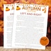 Fall Left Right Game, Autumn Party Prize Exchange (digital Download) - Etsy