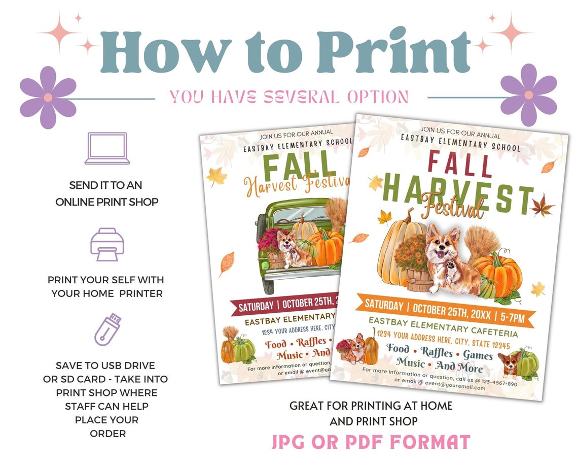 Fall Harvest Flyer Editable, Fall Festival Flyer, Fall Festival ...