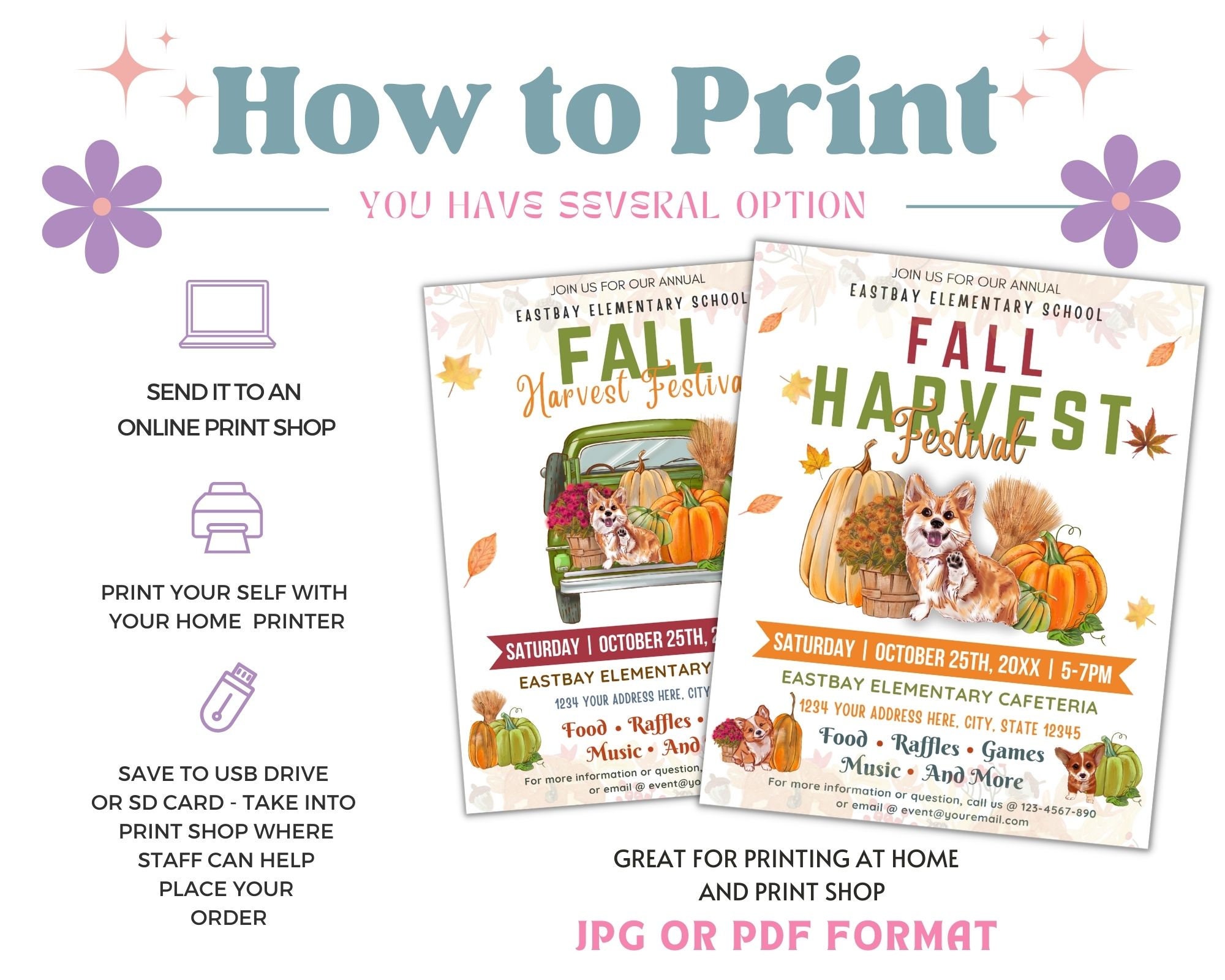 Fall Harvest Flyer Editable, Fall Festival Flyer, Fall Festival ...