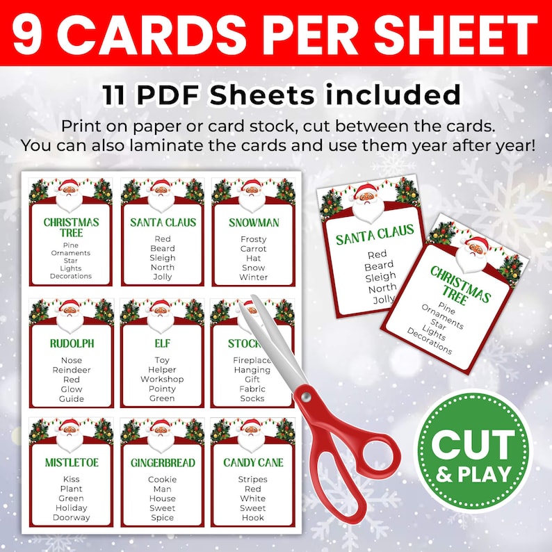 Christmas Taboo Game | Printable Christmas Games | Christmas Activity ...