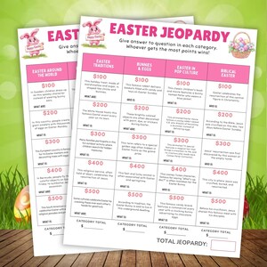 Easter Jeopardy Game, Printable Easter Trivia for Church, School ...
