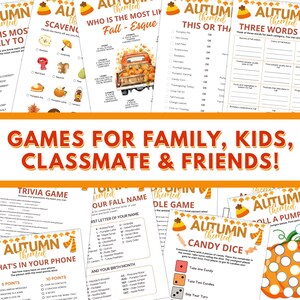 Autumn Party Games Bundle - Printable Fun for Kids and Adults - Etsy