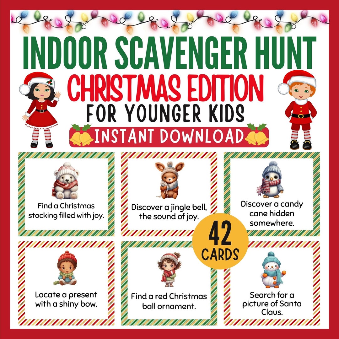Indoor Christmas Treasure Hunt丨chrtistmas Party Games | Printable ...
