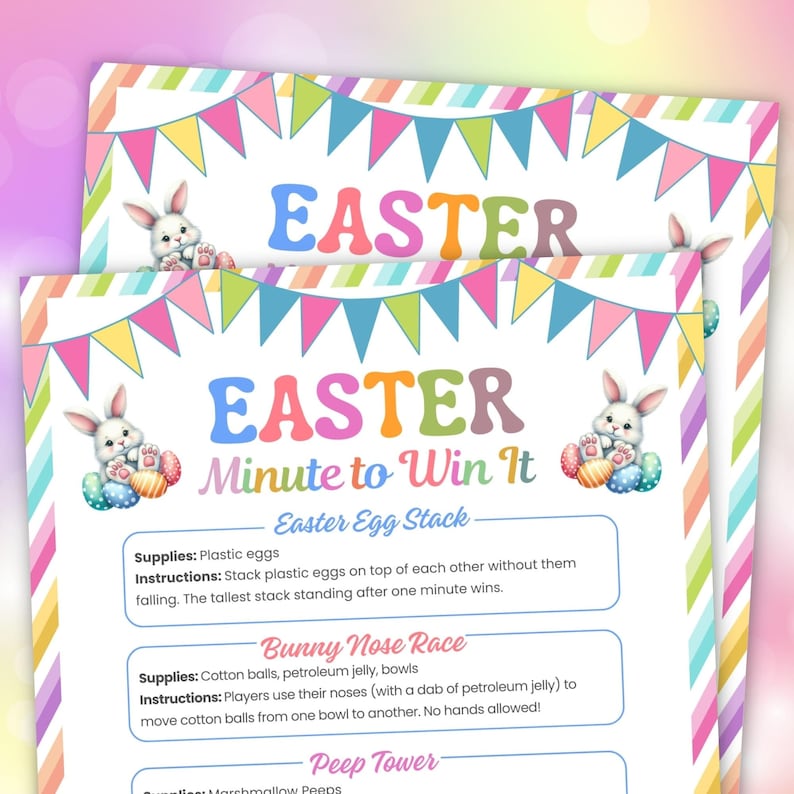 Easter Minute to Win It Games, Quick One Minute Games, Easter ...
