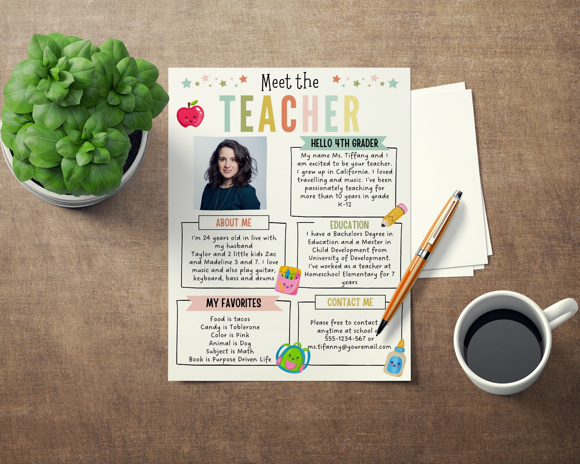 Meet the Teacher Editable Template, Back to School Welcome Letter ...