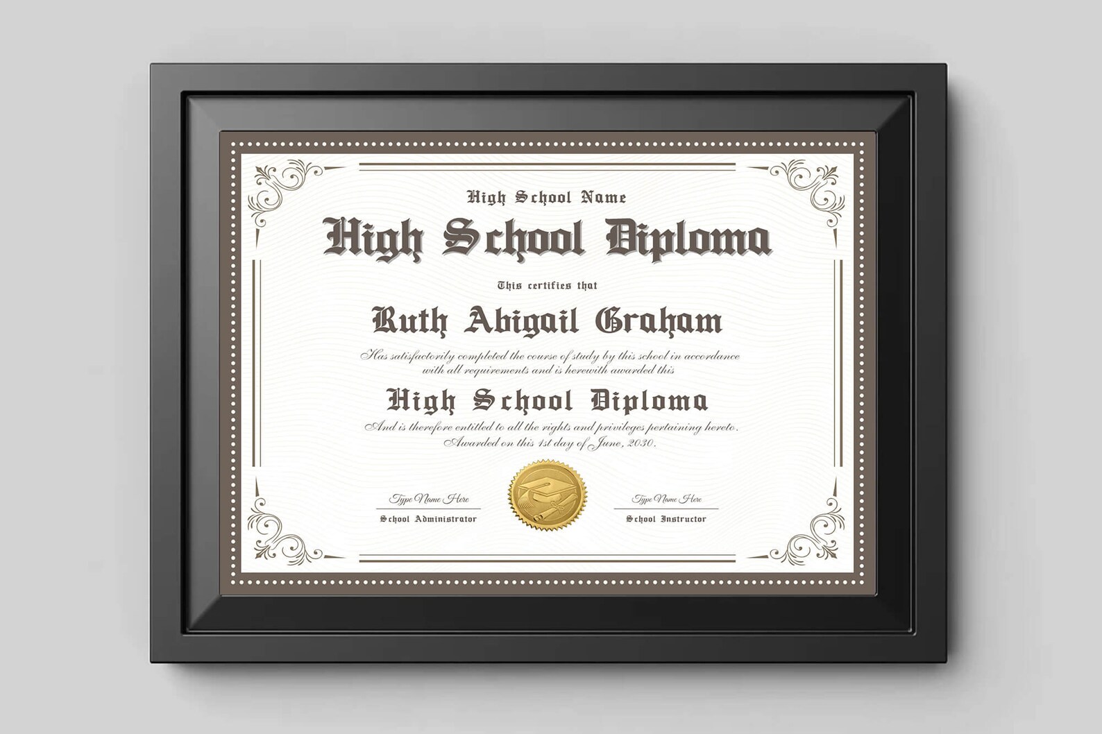 Editable Highschool Diploma Template Custom Homeschool GED - Etsy