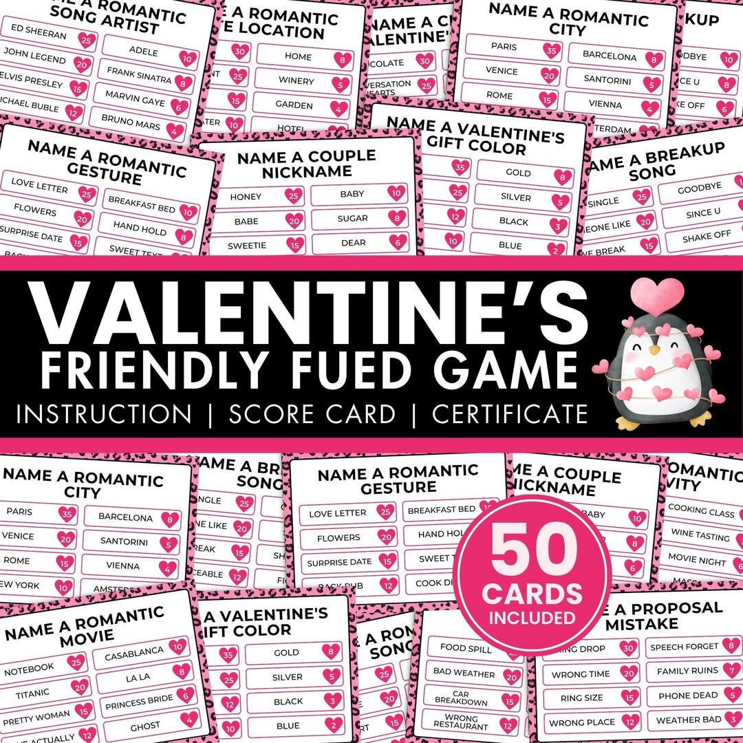 Valentines Games | Friendly Feud Game | Galentines Game | Galentines ...