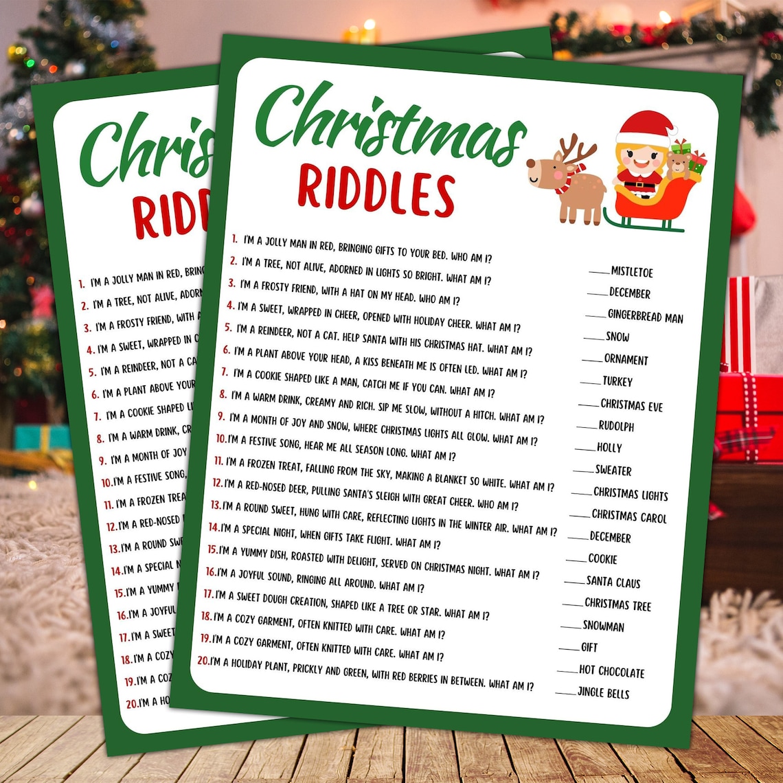 Christmas Riddles Game Printable, Christmas Party Game Kids, Christmas ...
