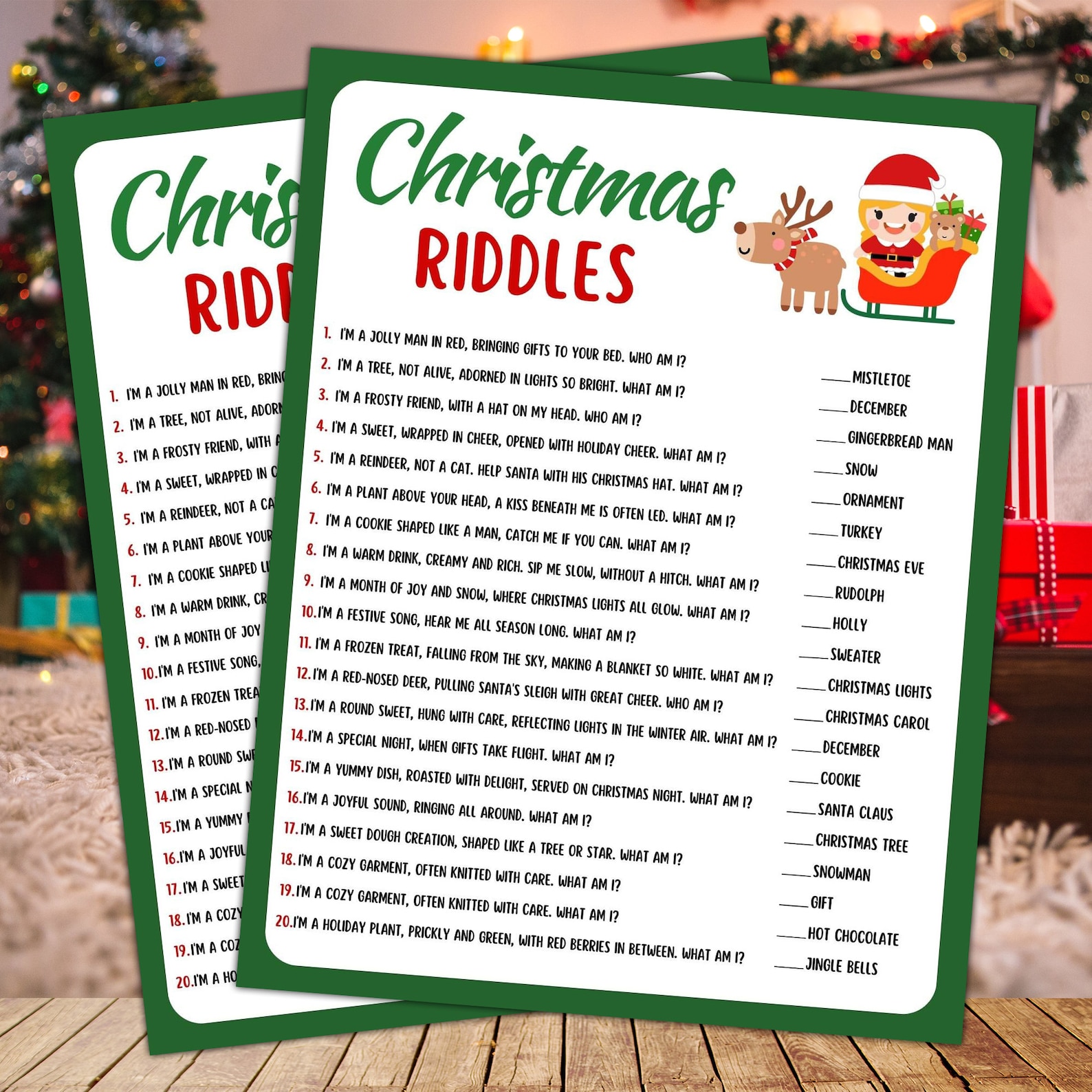 Christmas Riddles Game Printable, Christmas Party Game Kids, Christmas ...
