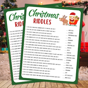 Christmas Riddles Game Printable, Christmas Party Game Kids, Christmas ...